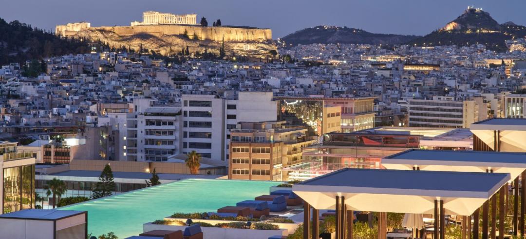 Grand Hyatt Athens: Cocktail Party at the Largest Rooftop Infinity Pool ...